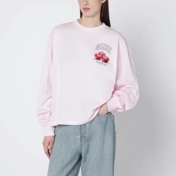 GANNI Long-sleeve Top With Logo