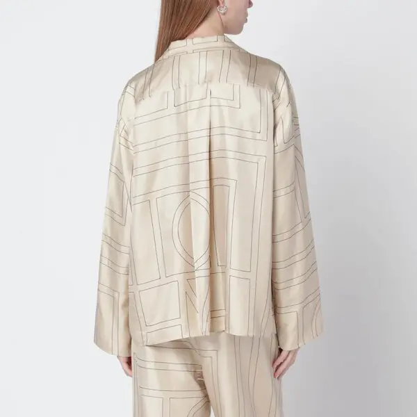 TOTEME Silk Monogram Pajama Shirt