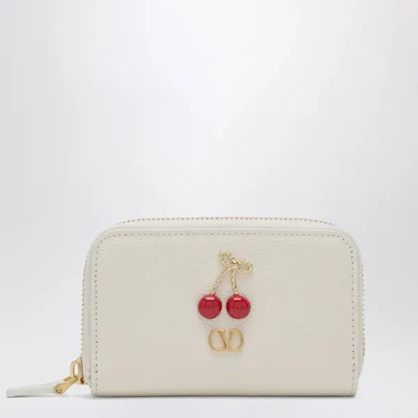 Valentino Garavani Ivory Cherryfic Zip-around Wallet - White
