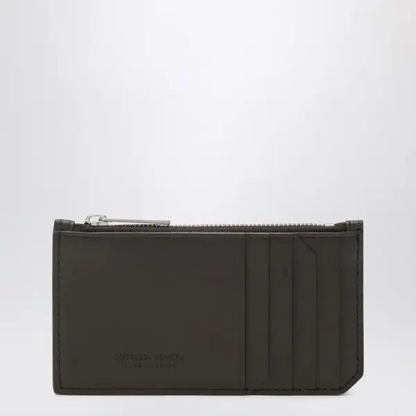 Bottega Veneta Fondente Intrecciato Zip Card Holder - Brown