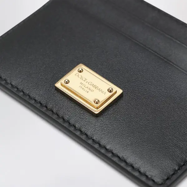 Dolce & Gabbana Leather Card Holder With Logo Tag - Black