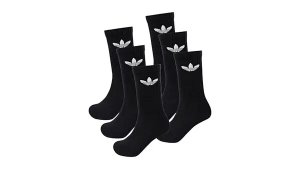 Adidas Trefoil Crew Cushioned Socks - Black