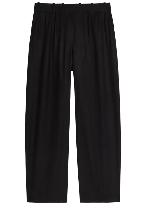 TOTEME Straight-leg Flannel Trousers - Black