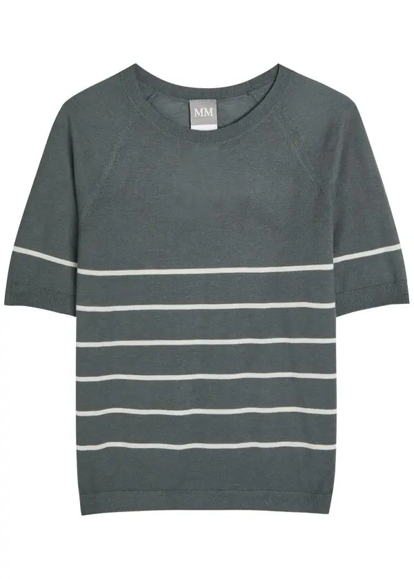 Max Mara Striped Wool And Cashmere-blend T-shirt