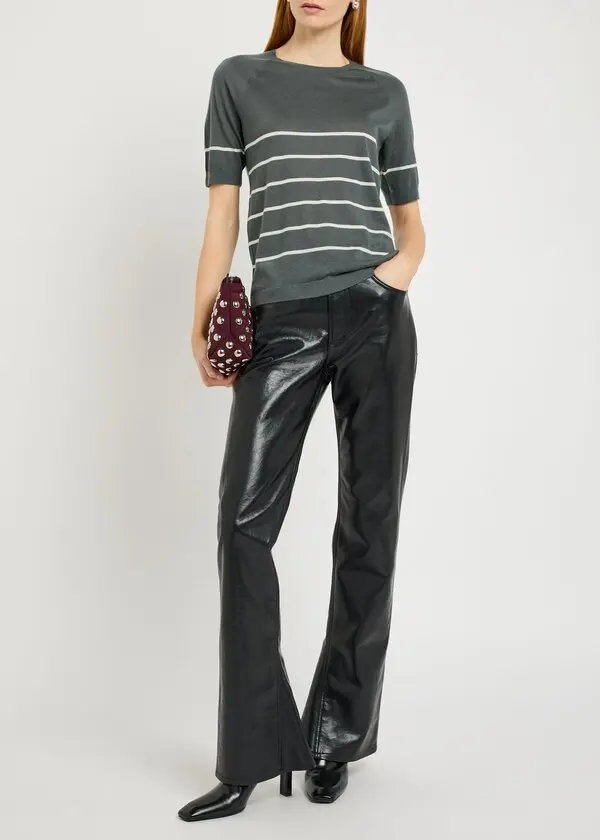 Max Mara Striped Wool And Cashmere-blend T-shirt