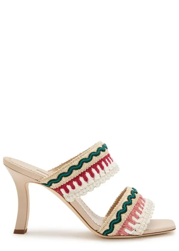 Manolo Blahnik Mabecomu 90 Woven-strap Leather Sandals
