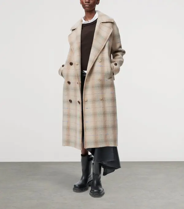 Loewe Wool-cashmere-blend Check Coat