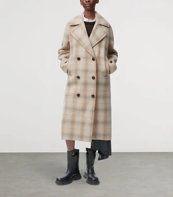 Loewe Wool-cashmere-blend Check Coat