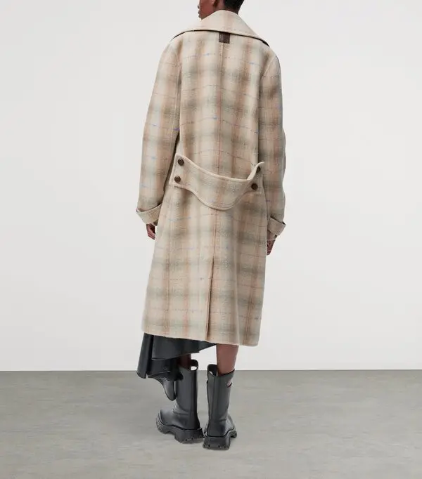 Loewe Wool-cashmere-blend Check Coat
