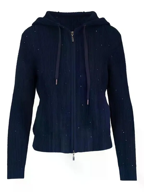 Kinross Cashmere Hooded Zip-up Sweater