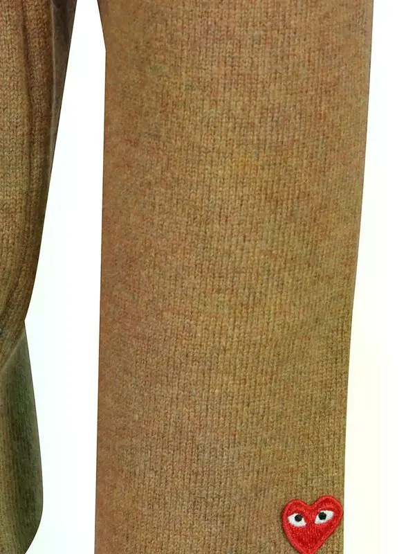 Play Comme Des Garcon Heart-motif Cardigan - Brown