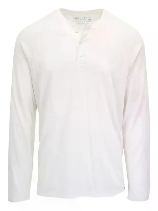 Faherty Brand Buttoned Long-sleeve Henley T-shirt - Neutrals