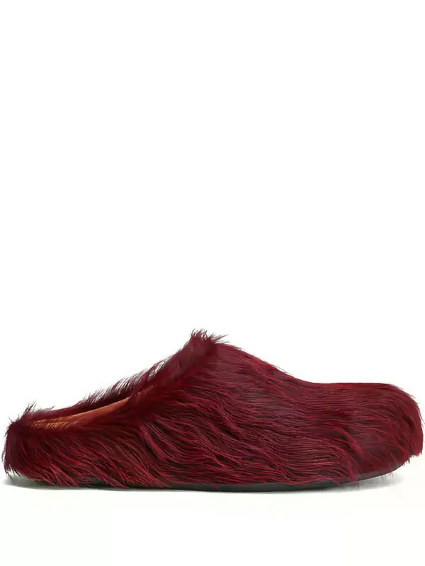 Marni Calf-hair Mules - Red