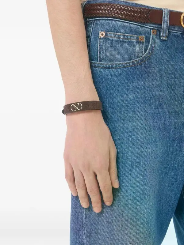 Valentino Garavani Vlogo Signature Suede Bracelet