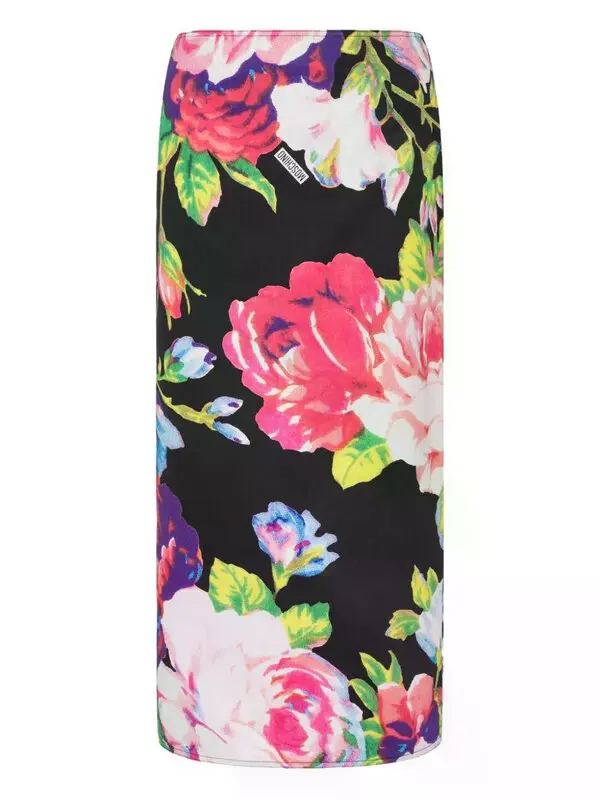 Moschino Floral-pattern Straight Skirt - Black