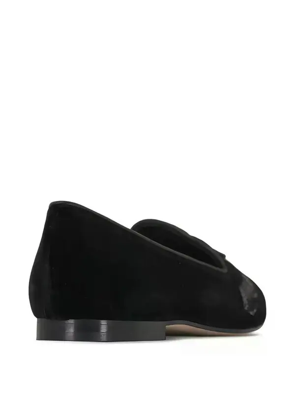 ARTEANA Velvet Loafers With Feather Embellishment