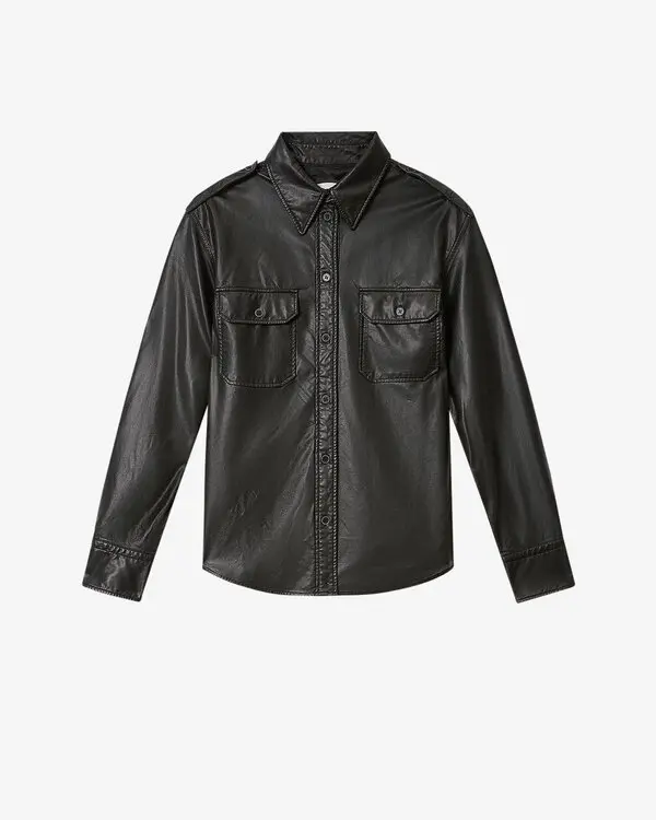 MARANT ETOILE Noee Shirt Faux Leather - Black