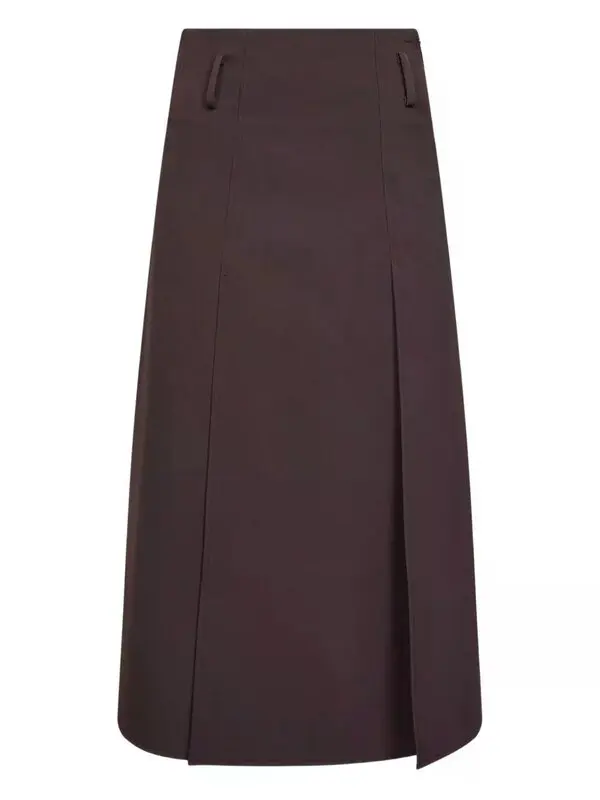 BLANCA VITA Panelled Midi Skirt - Brown