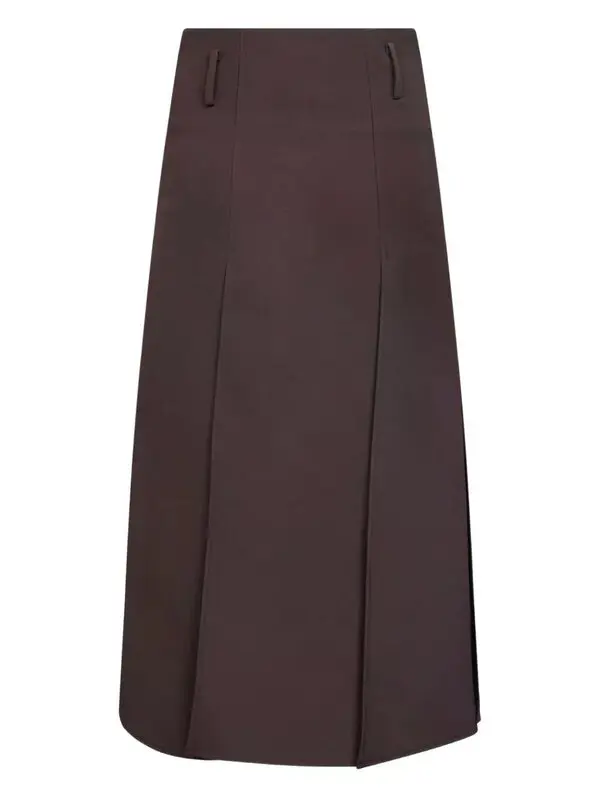 BLANCA VITA Panelled Midi Skirt - Brown