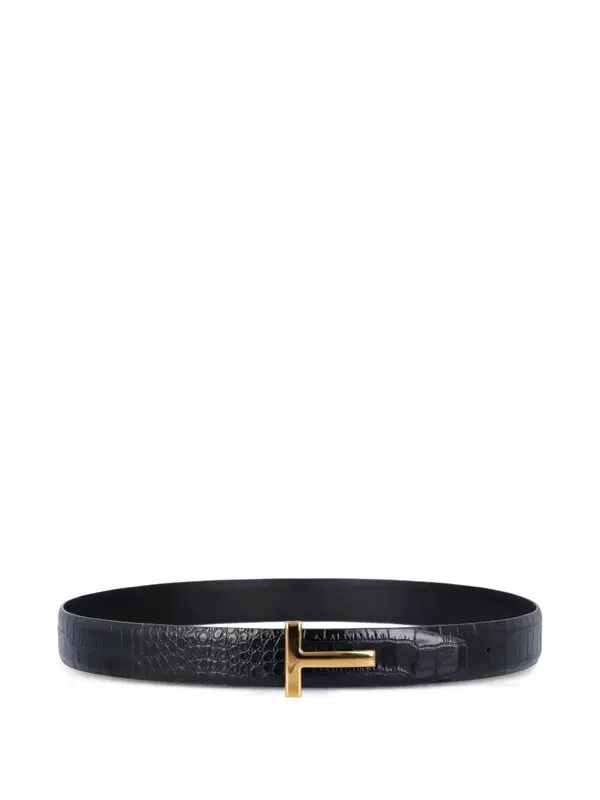 TOM FORD Buckle-logo Reversible Belt - Black