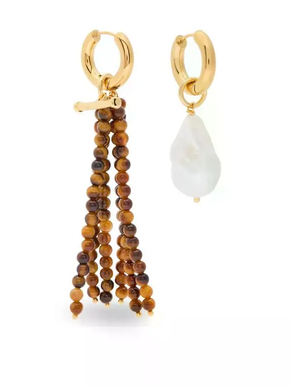 Timeless Pearly Beaded Drop Earrings - Gold
