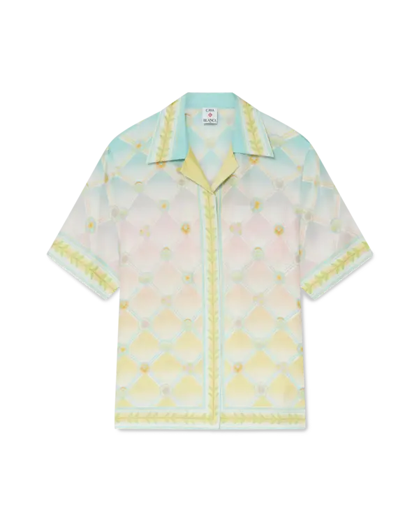 Casablanca Candy Icons Short Sleeve Silk Twill Shirt - Multicolor
