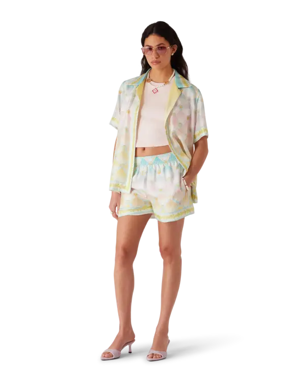 Casablanca Candy Icons Short Sleeve Silk Twill Shirt