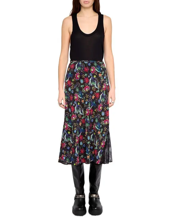 Zadig&Voltaire Jayla Floral Print Midi Skirt