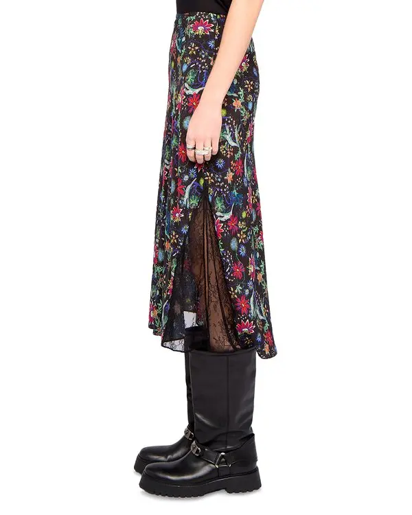 Zadig&Voltaire Jayla Floral Print Midi Skirt