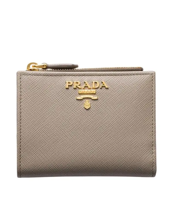 Prada Small Saffiano Leather Wallet - Gold/silver