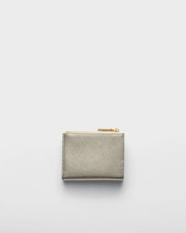 Prada Small Saffiano Leather Wallet - Gold/silver