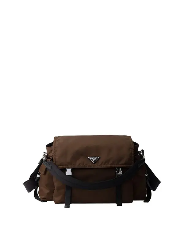 Prada Re-nylon And Leather Bag - Brown