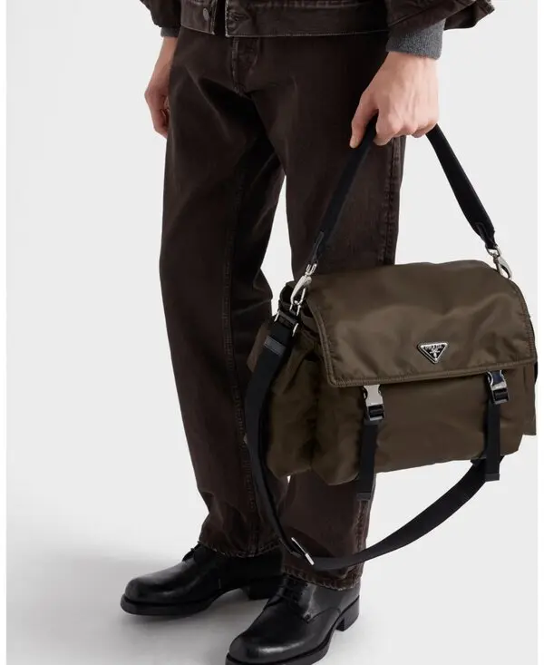 Prada Re-nylon And Leather Bag - Forest