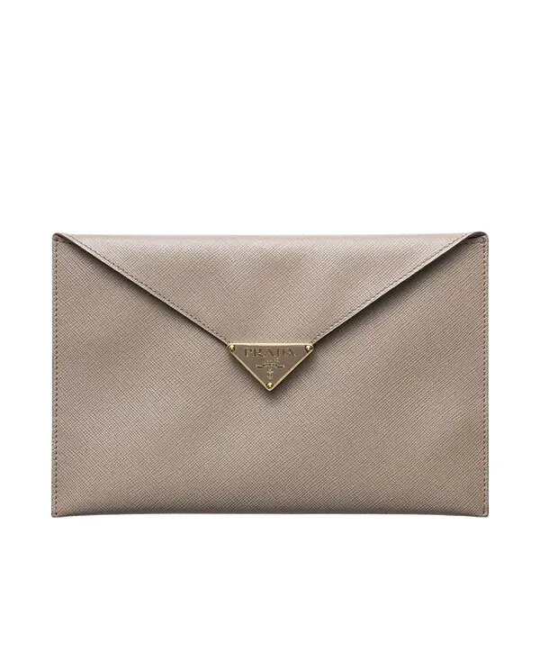 Prada Saffiano Leather Card Holder - Gold/silver