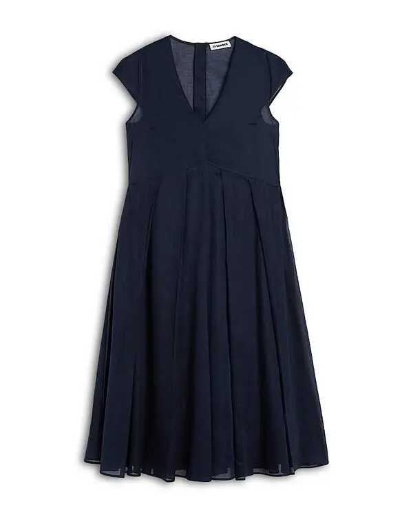 JIL SANDER Pleated A-line Dress - Midnight