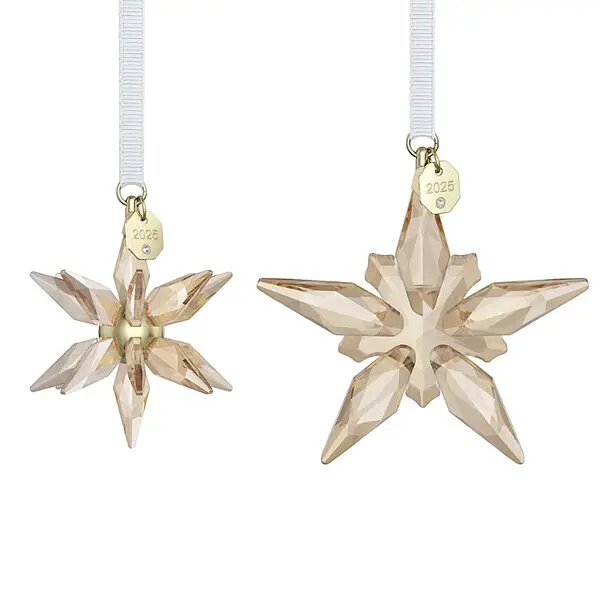 SWAROVSKI Annual Edition 2025 Festive 3d Crystal Ornament, Set Of 2 - Gold