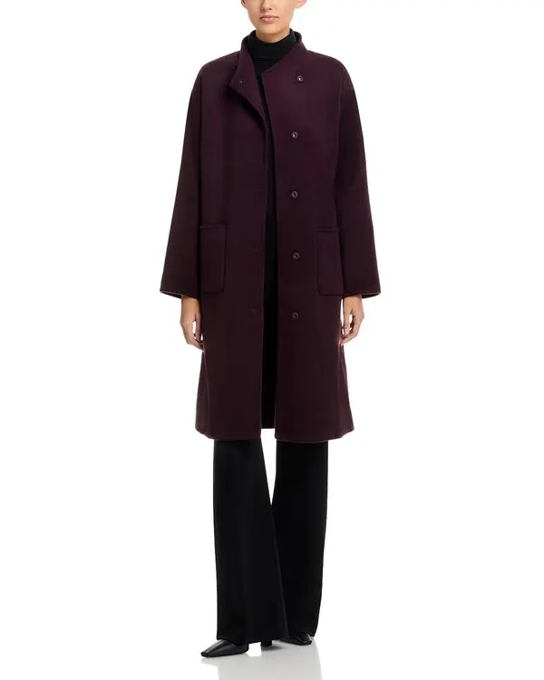 Eileen Fisher High Collar Wool Coat