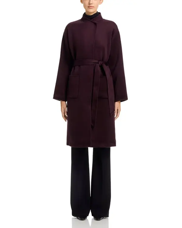 Eileen Fisher High Collar Wool Coat