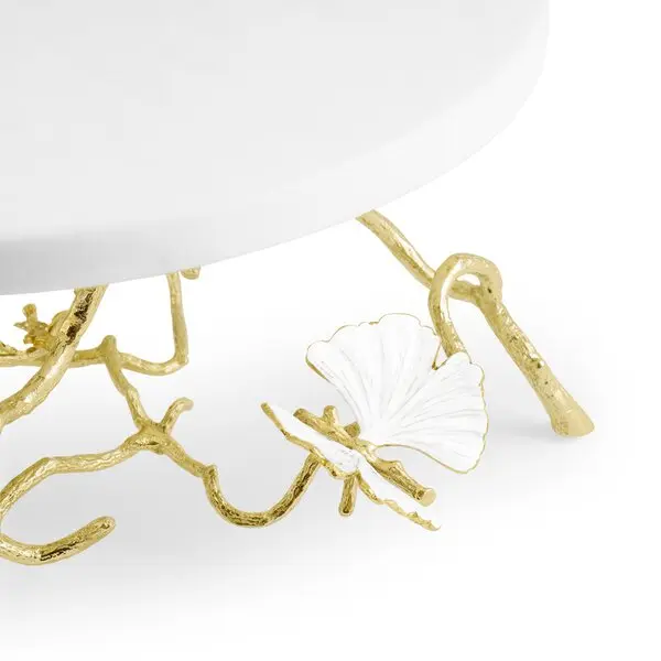 Michael Aram Butterfly Gingko Gold Tone Cake Stand