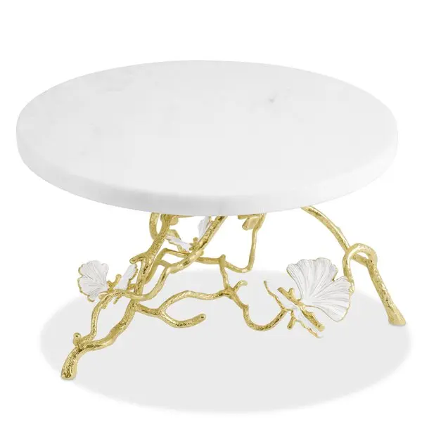 Michael Aram Butterfly Gingko Gold Tone Cake Stand