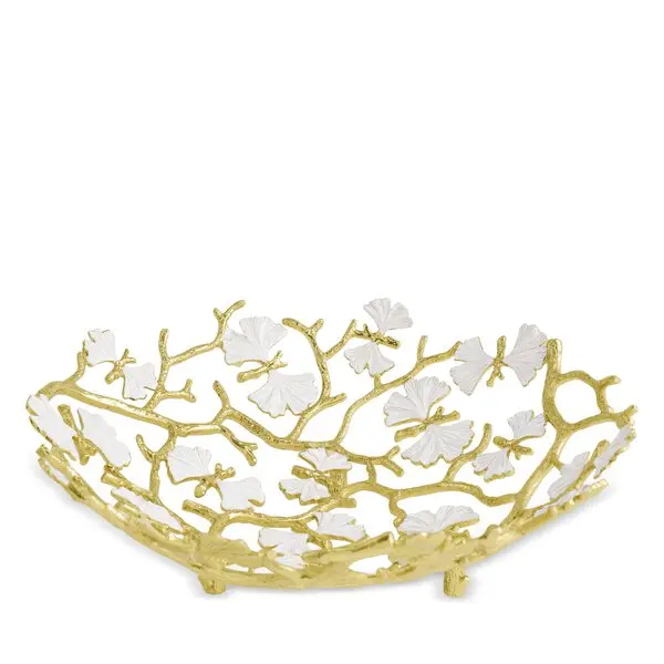 Michael Aram Butterfly Gingko Gold Tone Bread Basket
