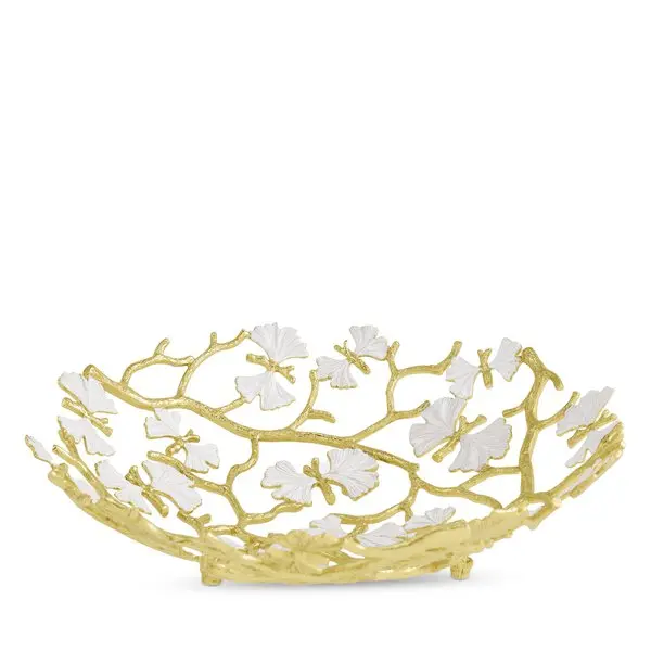 Michael Aram Butterfly Gingko Gold Tone Bread Basket