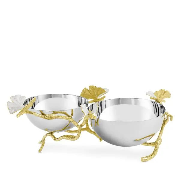 Michael Aram Butterfly Gingko Gold Tone Double Dish