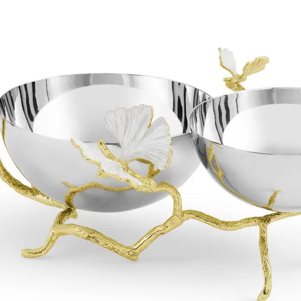 Michael Aram Butterfly Gingko Gold Tone Double Dish