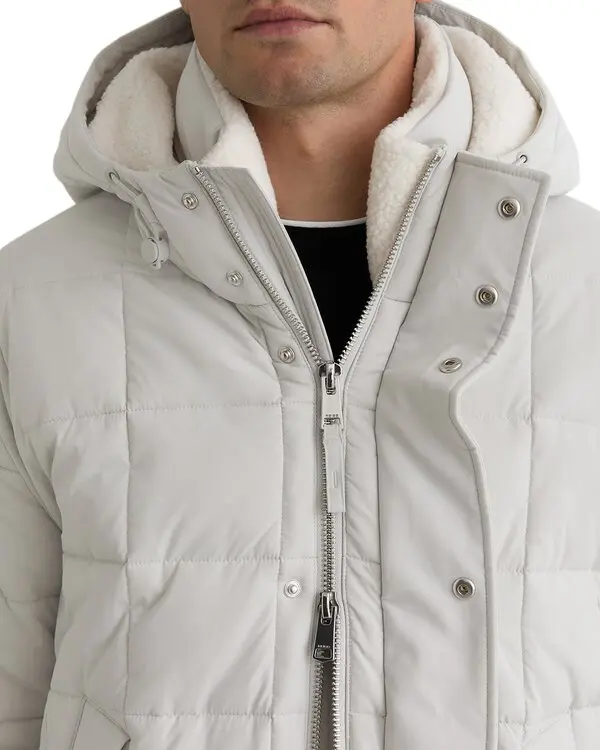 REISS Long Sleeve Borg Lined Quilted Puffer Jacket