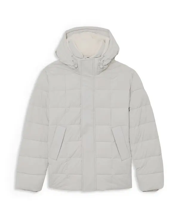 REISS Long Sleeve Borg Lined Quilted Puffer Jacket