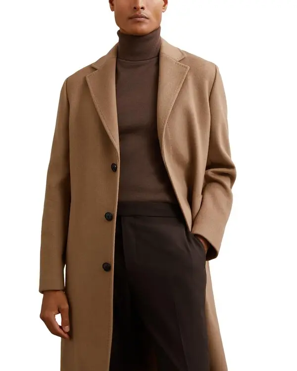 REISS Empire Relaxed Fit Wool-blend Overcoat - Camel