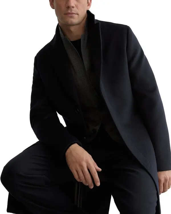 REISS Empire Relaxed Fit Wool-blend Overcoat - Navy