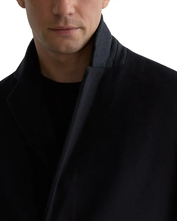 REISS Empire Relaxed Fit Wool-blend Overcoat - Navy