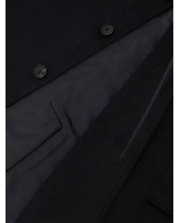 REISS Empire Relaxed Fit Wool-blend Overcoat - Navy